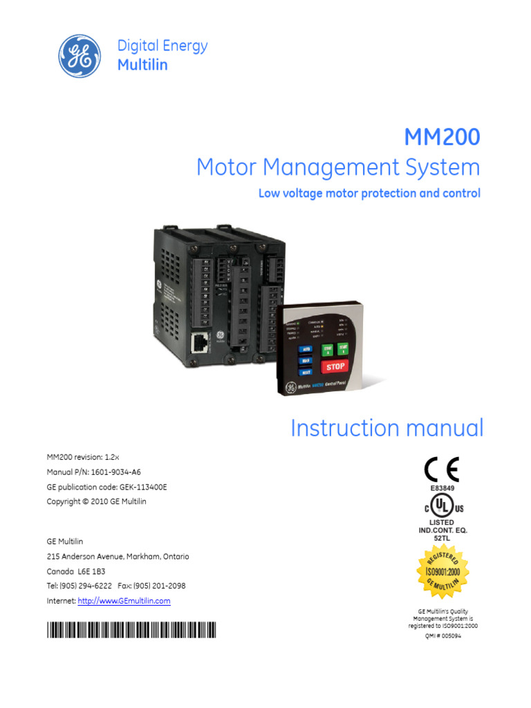 Manual Mm200 | PDF | Power Supply | Electric Motor