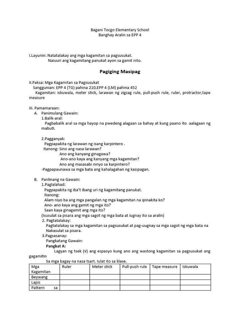 Lesson-Plan-in-EPP-4-COT (5) | PDF