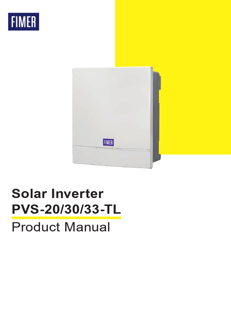 Fimer Pvs-20!30!33-Tl Product Manual en Reva 0 | Download Free PDF ...