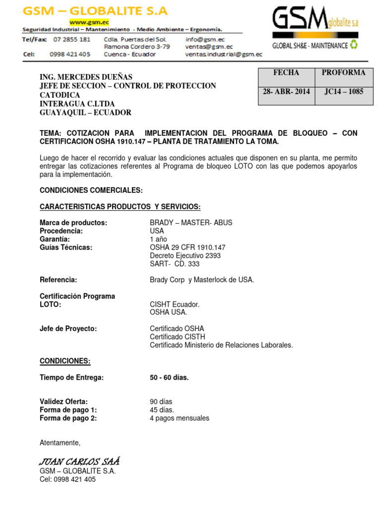Implementación Programa LOTO OSHA | PDF | Administración de Seguridad y ...
