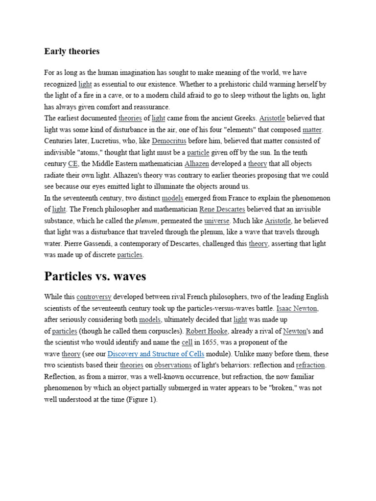 Early Theories of Light Lesson 2 | PDF | Light | Waves