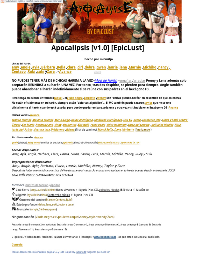 Apocalypse Guide Wt to Harem With Pictures Console .en.es | PDF | Harén