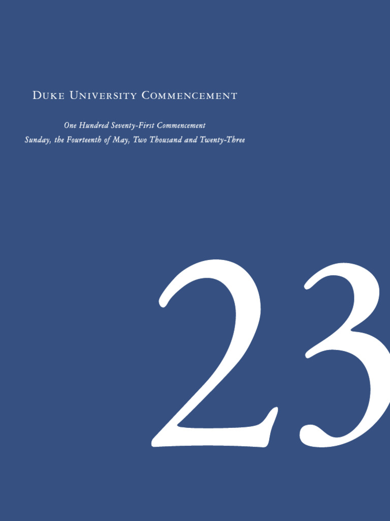 2023 Commencement Program | PDF | Ozone Depletion