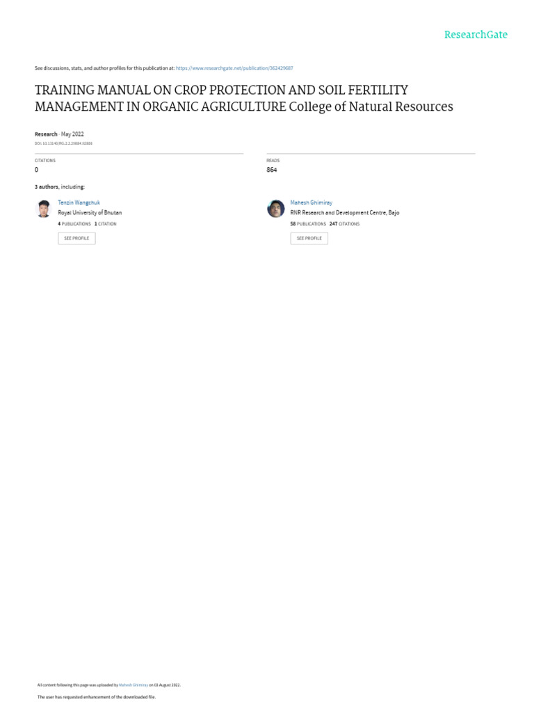 Organic Agriculture Crop Protection Manual | PDF | Organic Farming ...