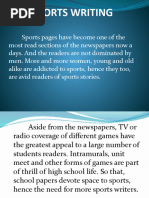 The Sports Lingo | PDF | Sports & Recreation