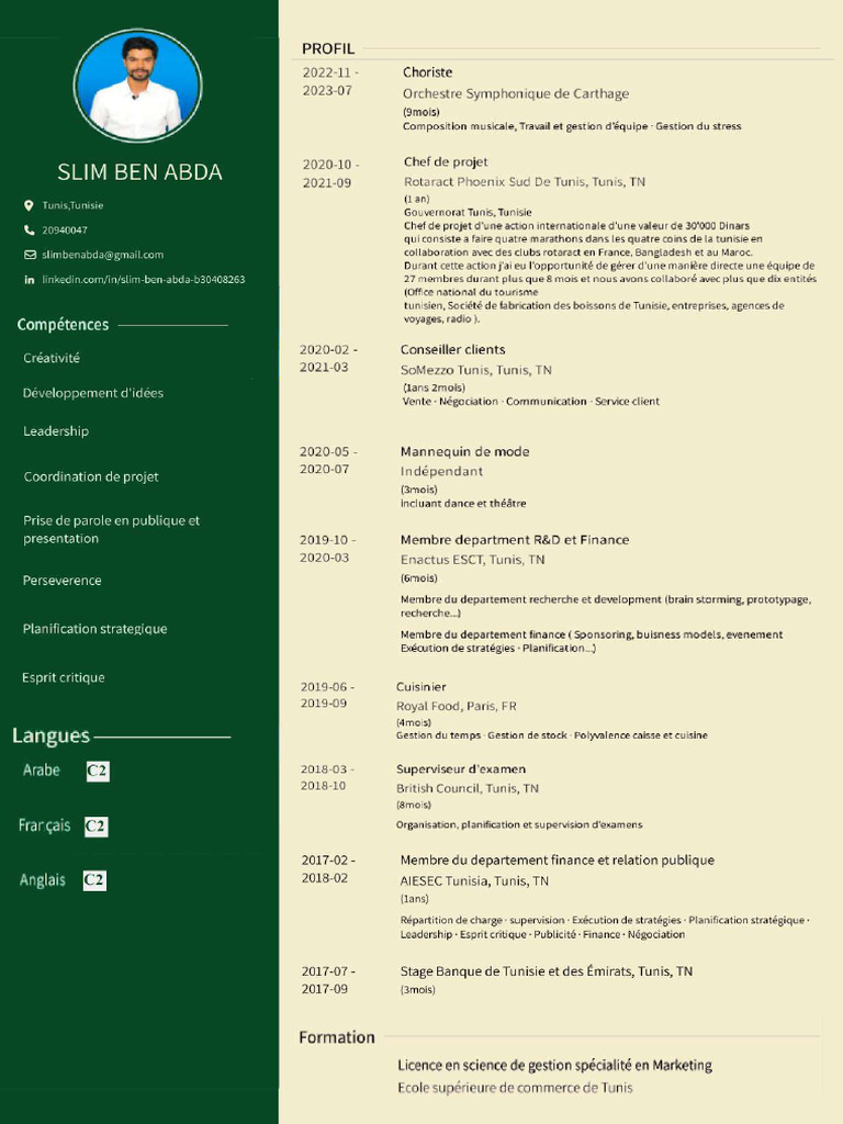 Curriculum Vitae Slim Ben Abda | PDF