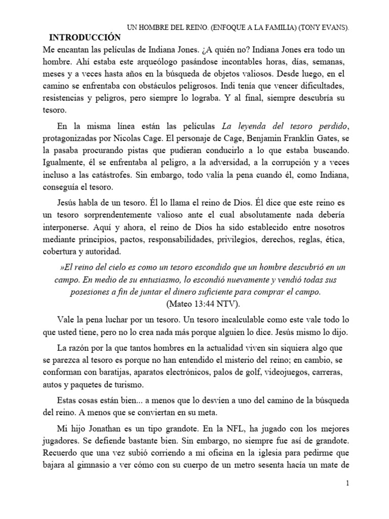 Un Hombre Del Reino 001 INTRODUCCION | PDF