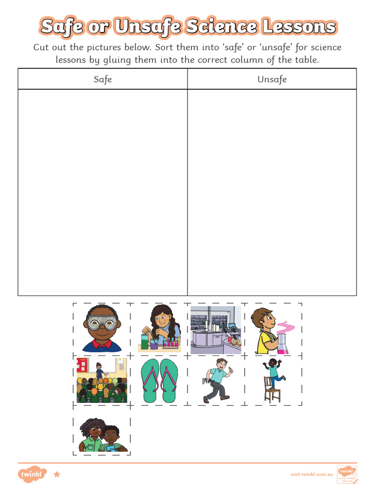 Safe and Unsafe Science Activity | PDF