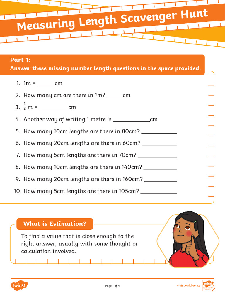 Activity - Length Measures Scavenger Hunt | PDF