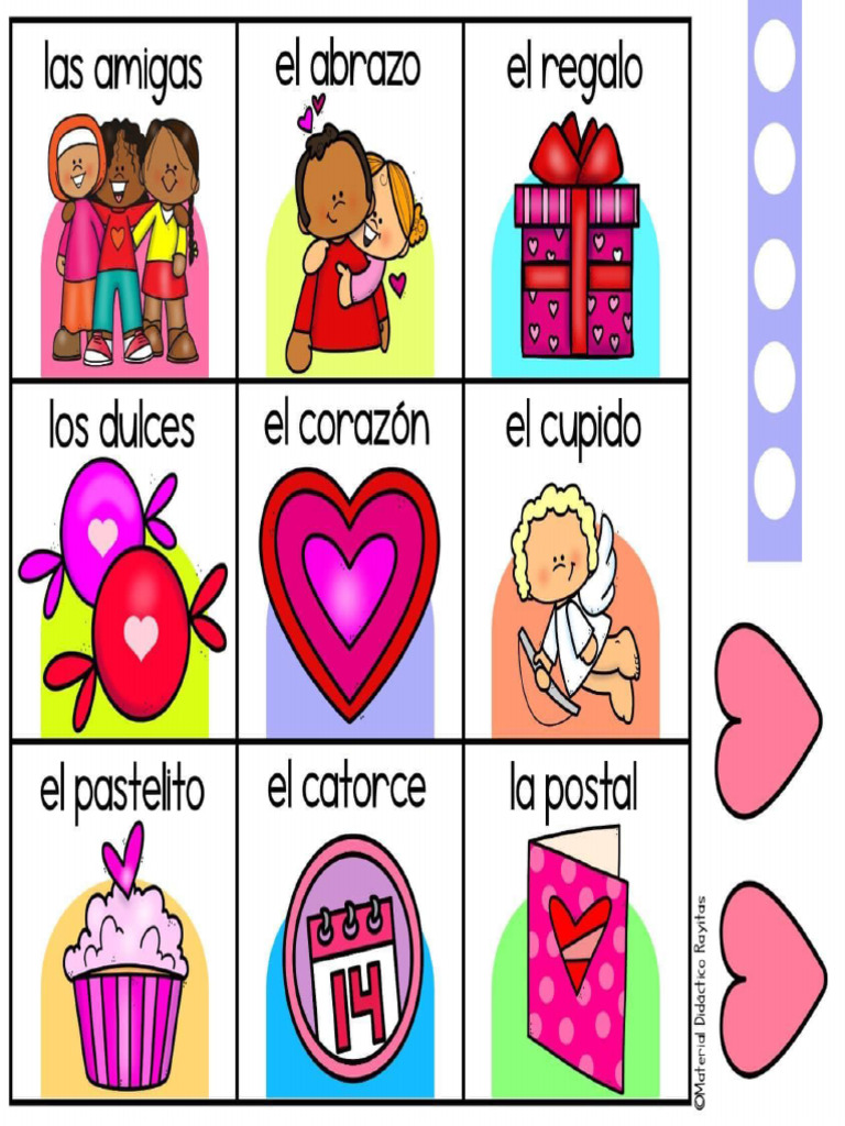 Loteria Del Amor y La Amistad Tablero | PDF