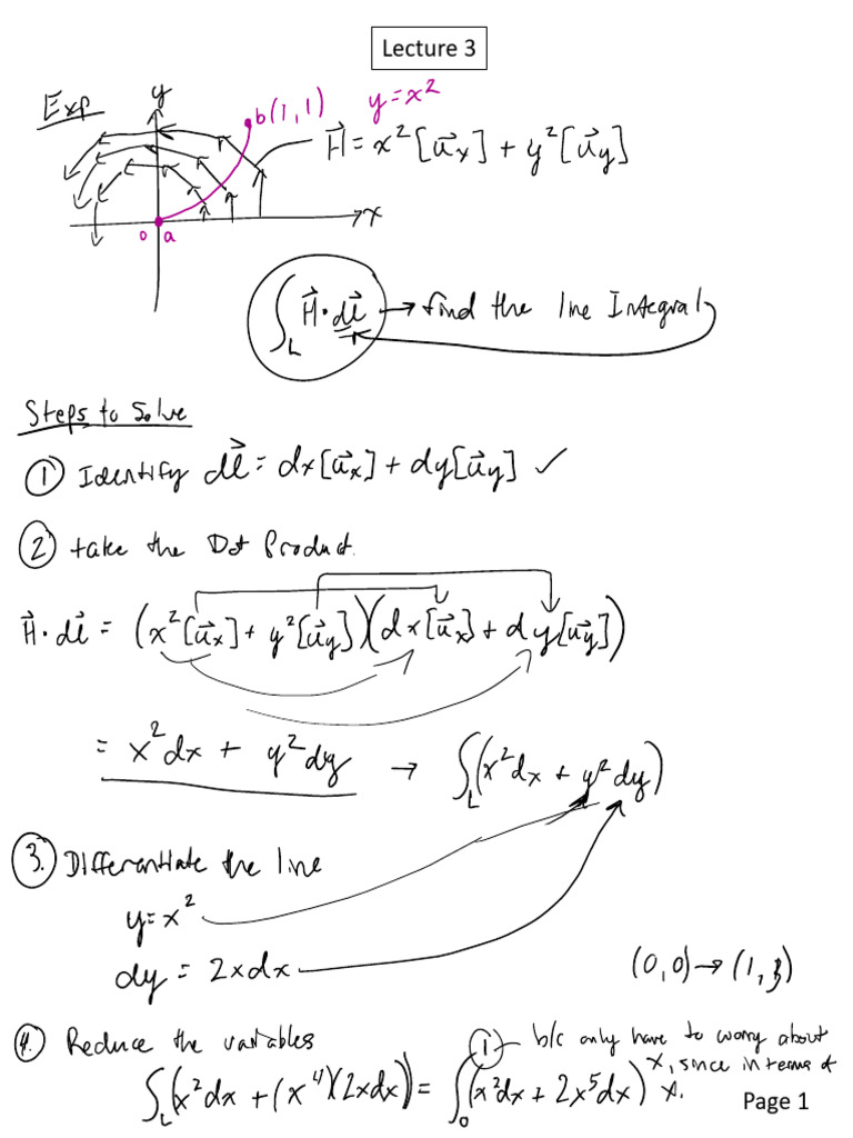 Lecture 3-01-30-2024 - Line Integrals Vector Calculus | PDF