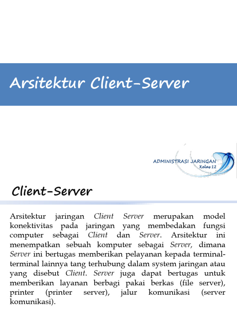 Arsitektur Client-Server Kelas 12 | PDF