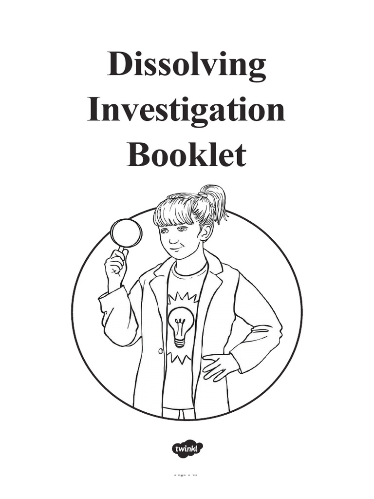 Dissolving Investigation Activity Sheet Booklet Editable | PDF | Solubility | Water