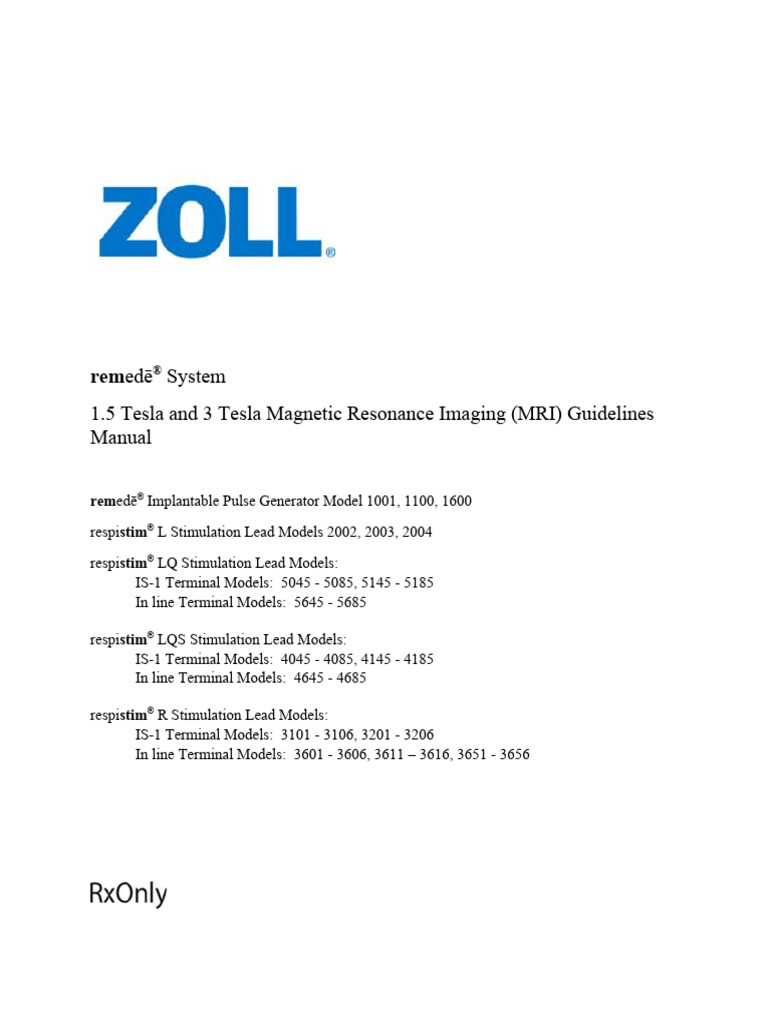ER1400 Rev A Remede System 1.5T and 3T MRI Guidelines 20230323 | PDF | Magnetic Resonance ...