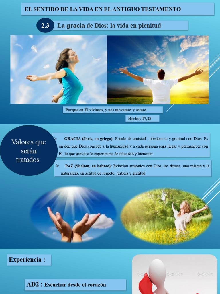 Tema 2.3 La Gracia de Dios La Vida | PDF | Felicidad | Gracia divina