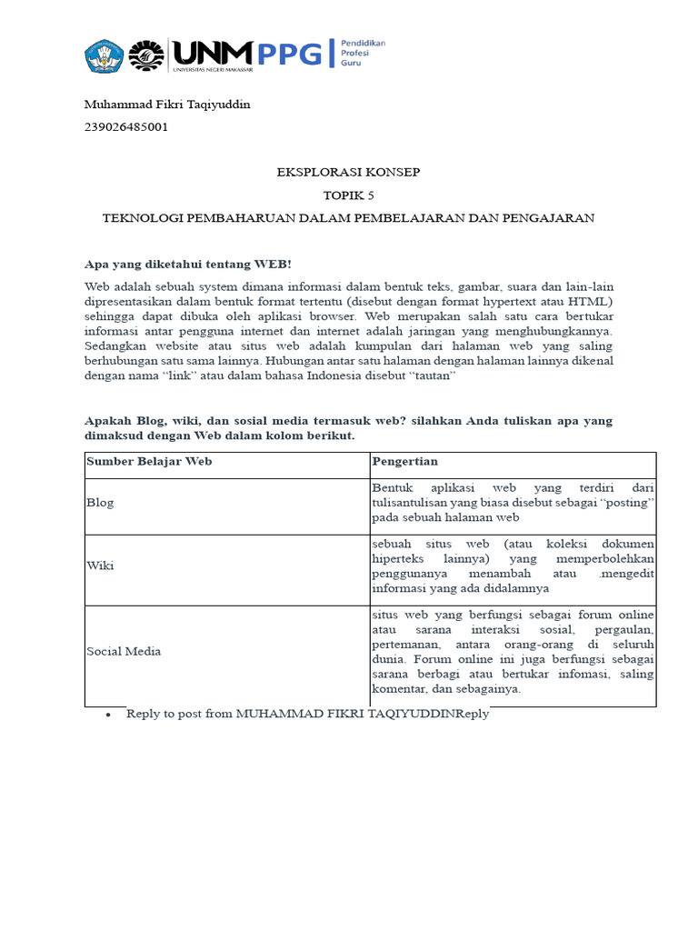 Muhammad Fikri Taqiyuddin - EKSPLORASI KONSEP TOPIK 5 | PDF Muhammad Fikri Taqiyuddin - EKSPLORASI KONSEP TOPIK 5 | PDF