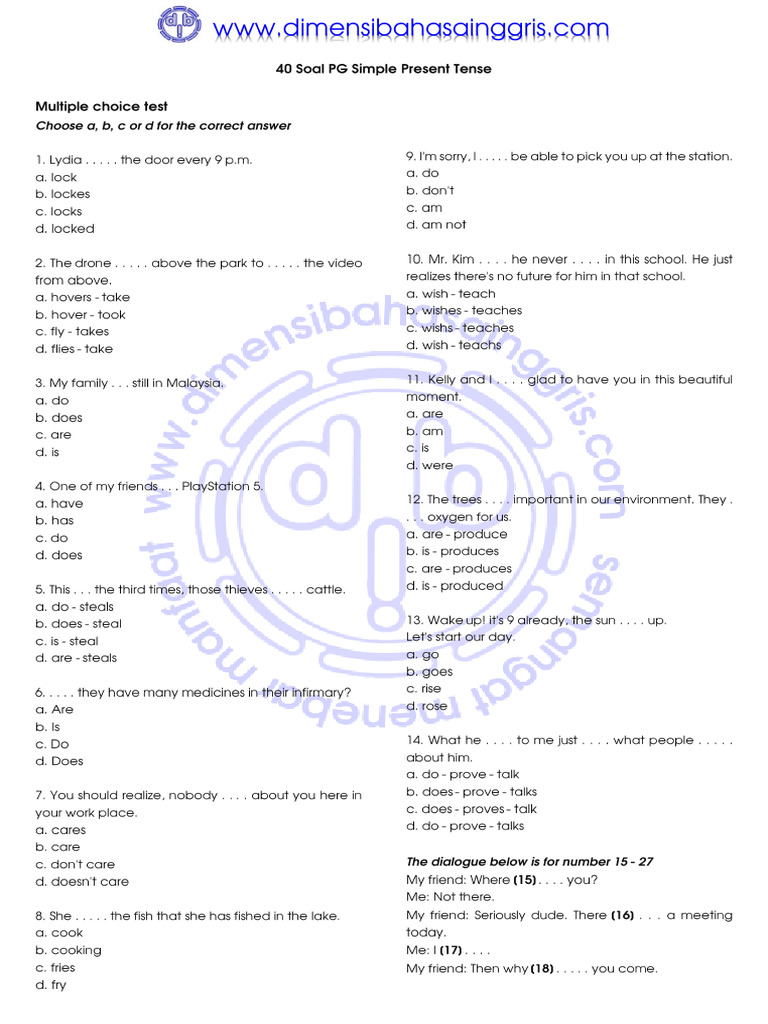 Soal Simple Present | PDF
