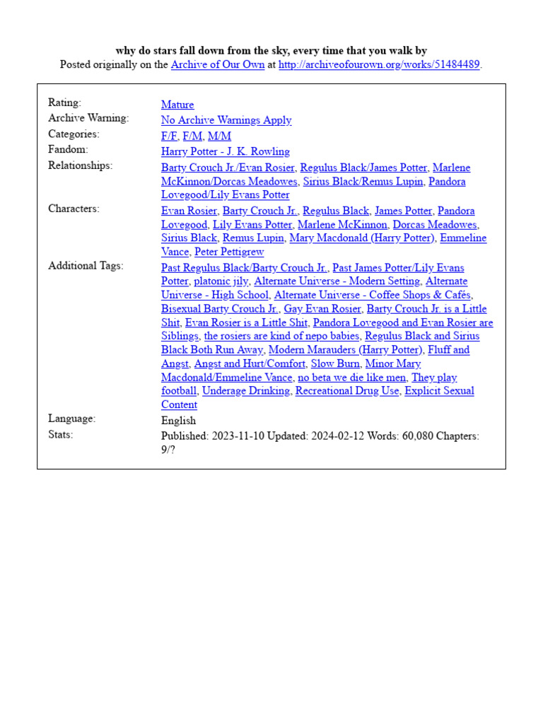 Why Do Stars Fall Down | PDF