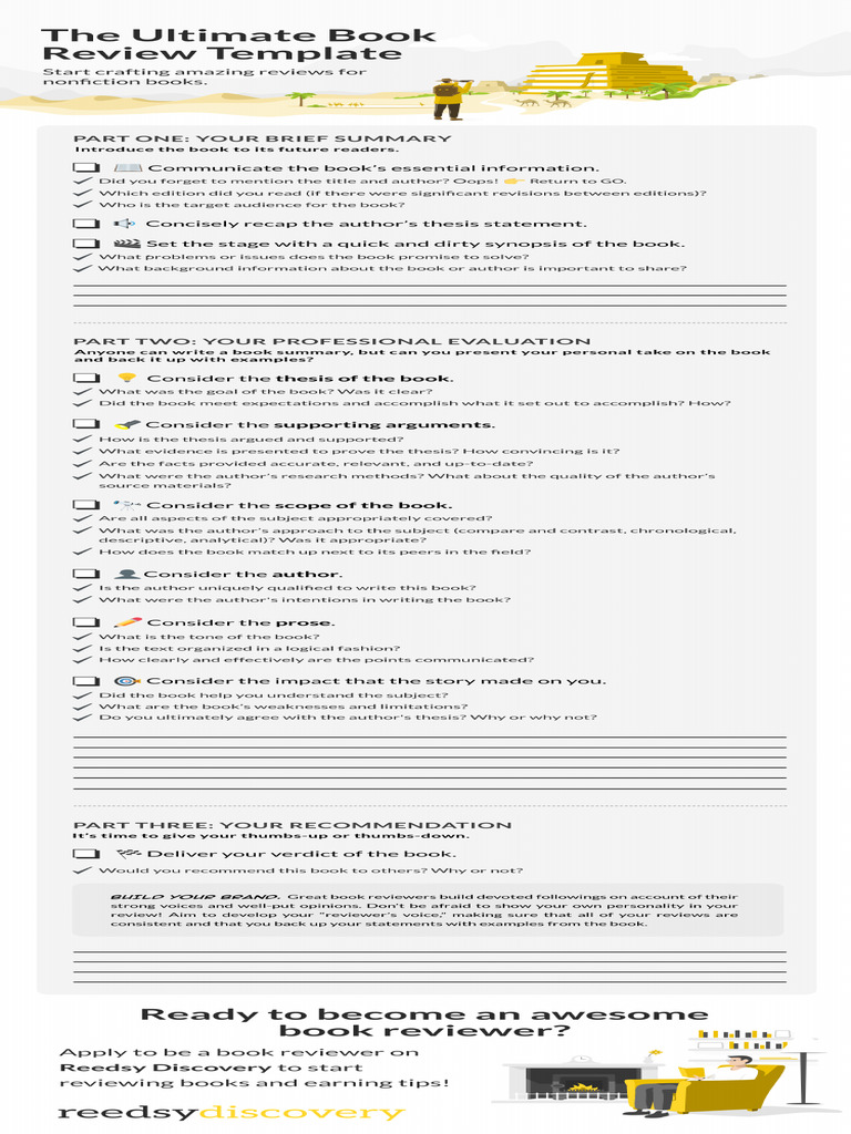 Nonfiction Book Review Template Reedsy | PDF