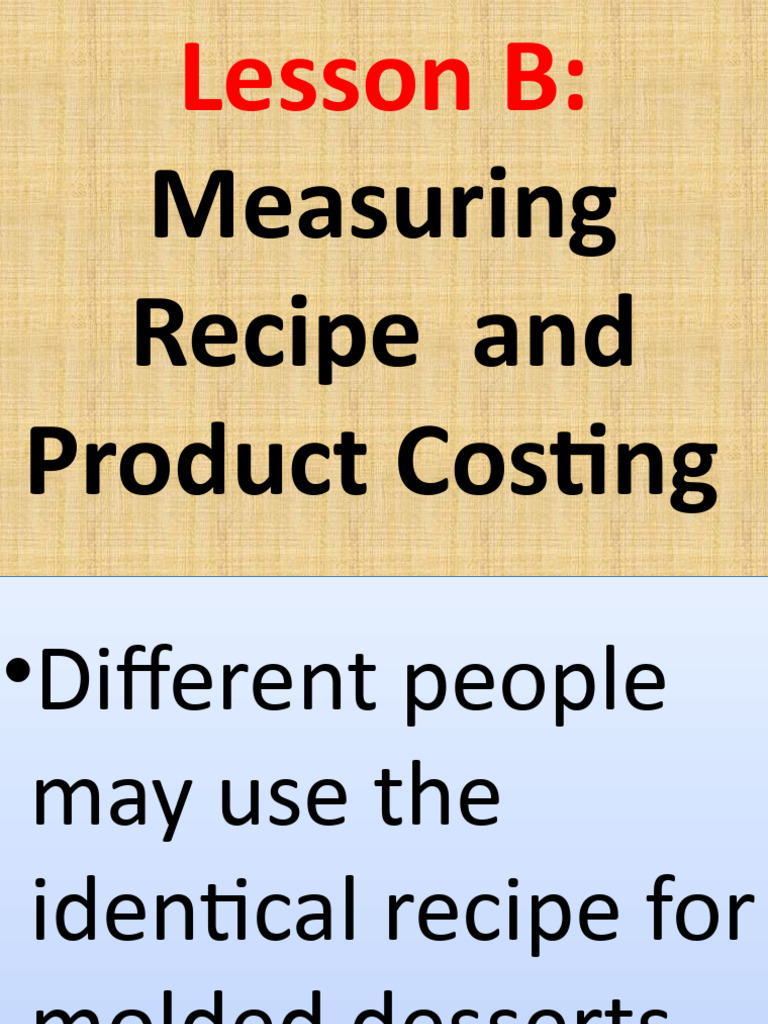 1st Grading Period (Lesson 3 Measurements of Ingredients) | PDF | Cakes ...