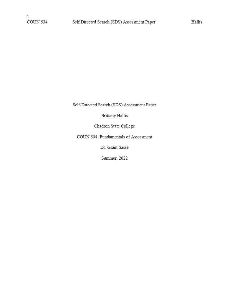 SDS Assessment Insights and Applications | PDF | Psychology ...