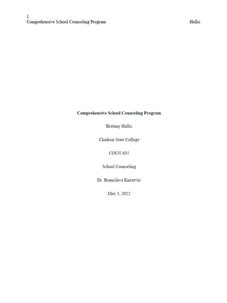 Comprehensive School Counseling Program | PDF | School Counselor | Learning Comprehensive School Counseling Program | PDF | School Counselor | Learning