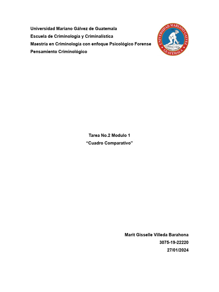 Tarea Modulo 2 | PDF | Derecho penal | Criminología Tarea Modulo 2 | PDF | Derecho penal | Criminología