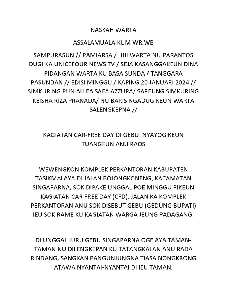 Naskah Warta Sunda-3 | PDF