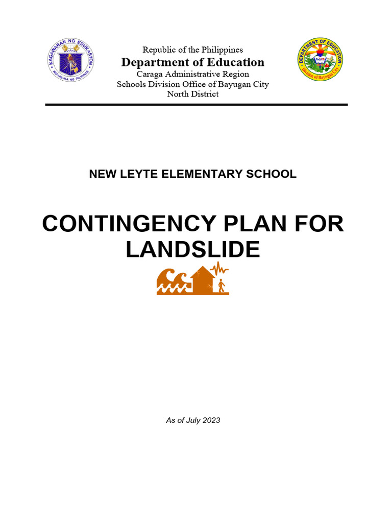 New Katipunan ES Contingency Plan On Landlisde 2023 | PDF | Landslide | Precipitation