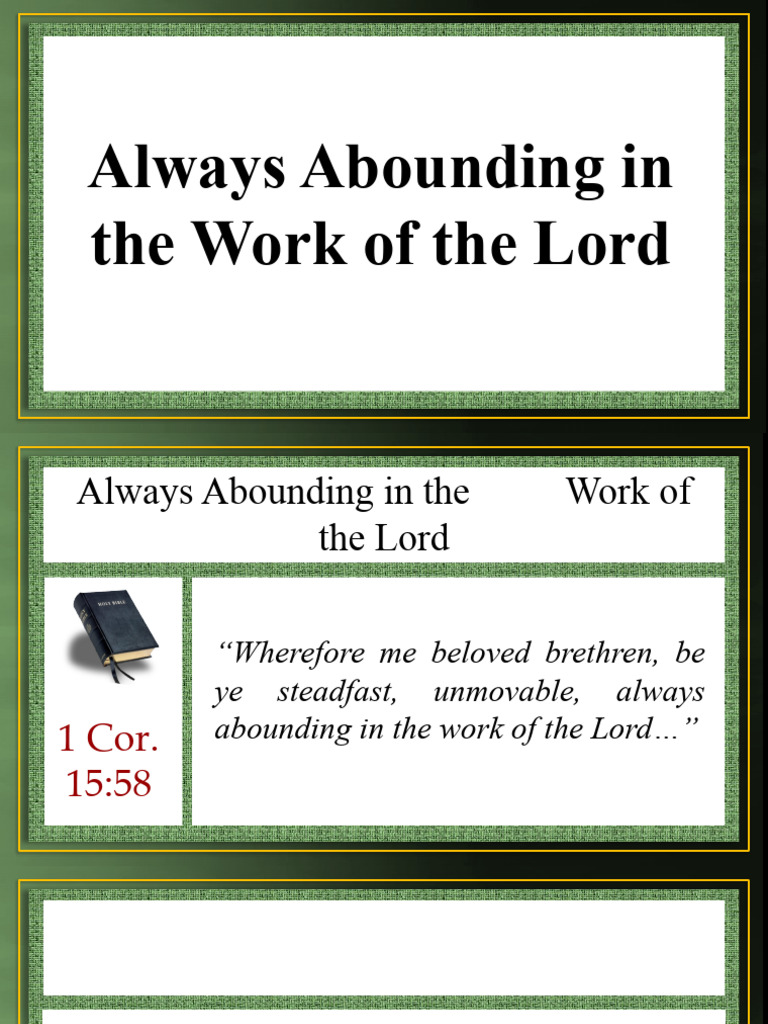 Abounding in The Work of The Lord Web | PDF | Systematic Theology | Abrahamic Religions