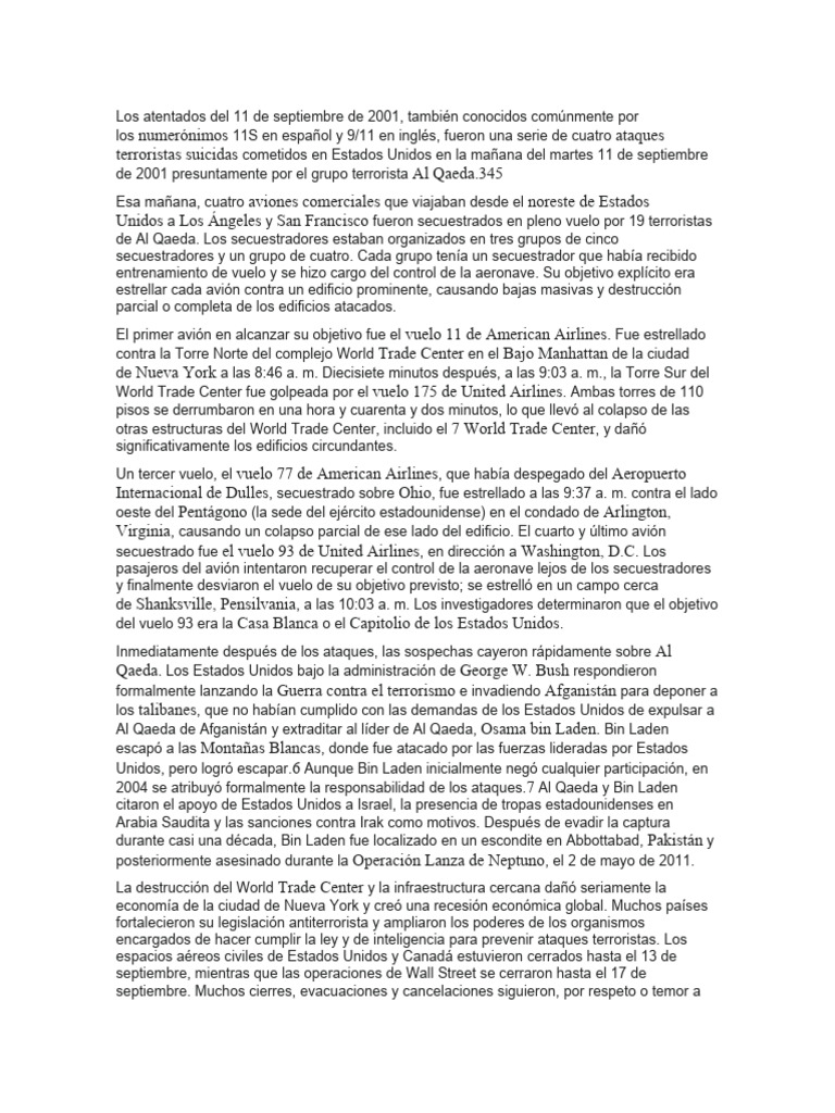 torres gemelas | PDF | Ataques del 11 de septiembre | Osama Bin Laden