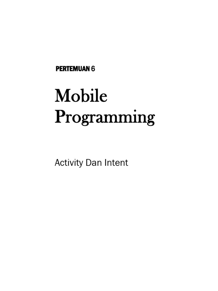Pemrograman Mobile 6 | PDF | Bisnis | Komputer