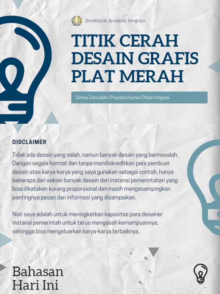 Materi Presentasi Humas - Titik Cerah Desain Grafis Plat Merah-White | PDF | Seni