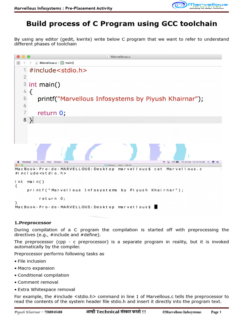 Marvellous Infosystems - Pre-Placement Activity - Build Process of C ...