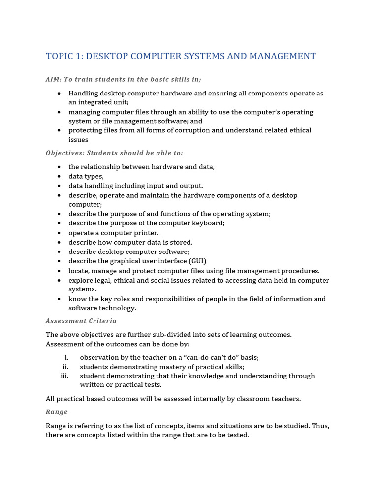 TOPIC 1 | PDF | Personal Computers | Computer Hardware