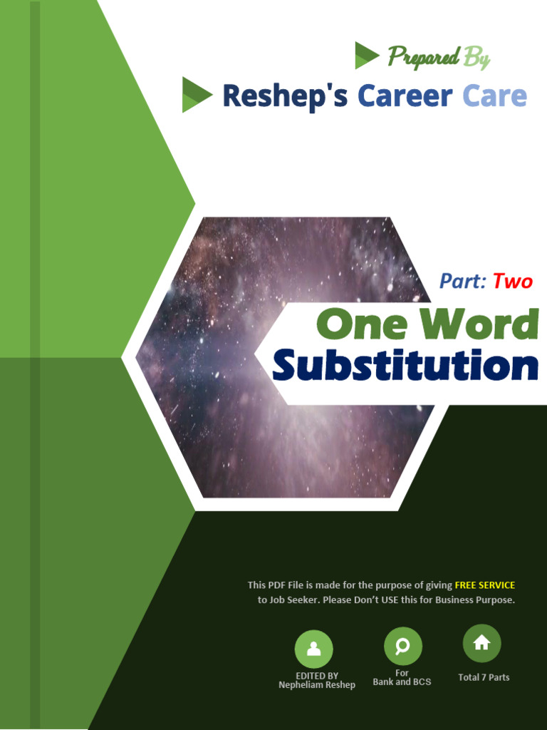 Part TWO - One Word Substitution | PDF