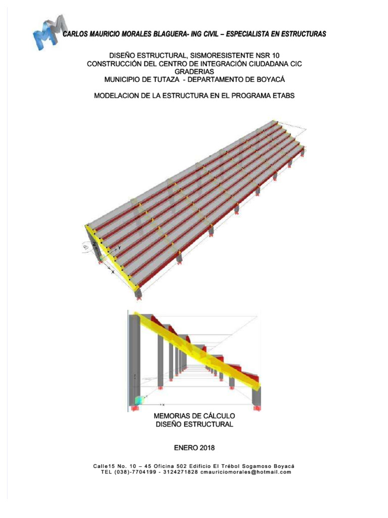PDF Memorias Graderias - Compress | PDF | Hormigón | Ingeniero civil