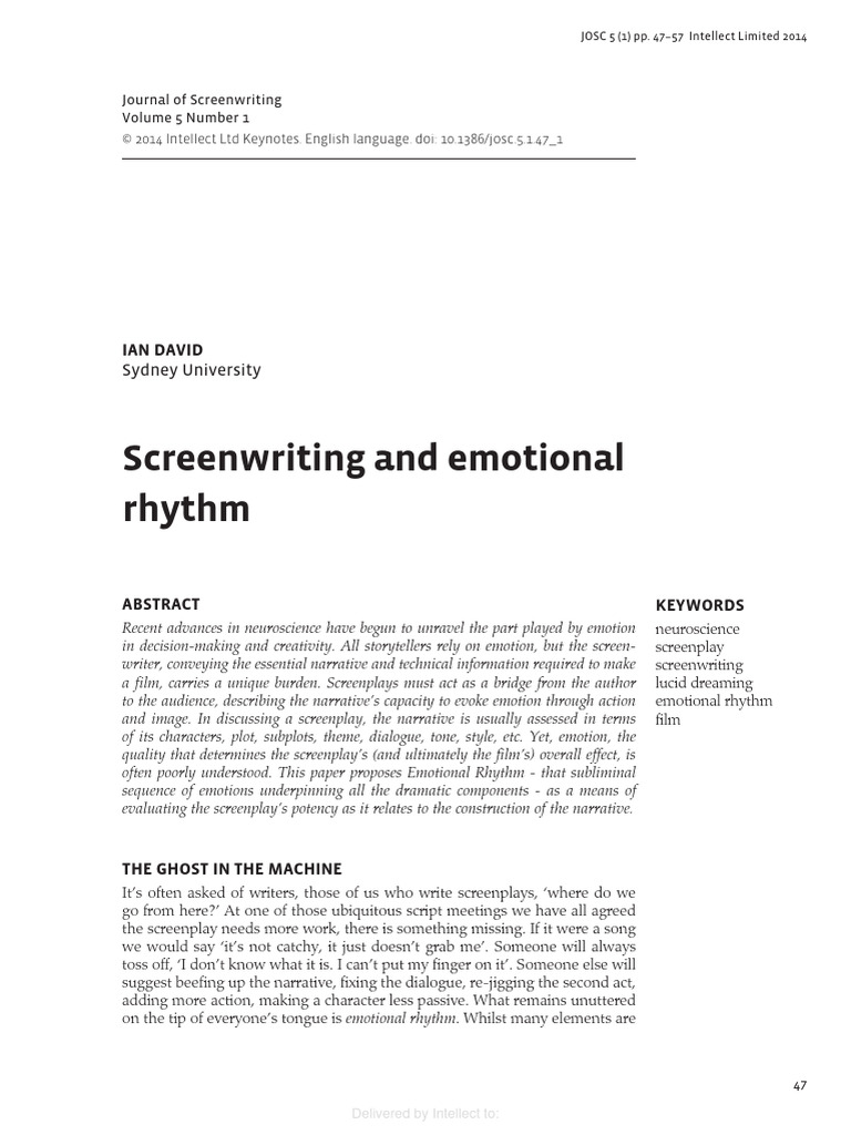 Screenwriting Rhythm | PDF | Emotions | Dream