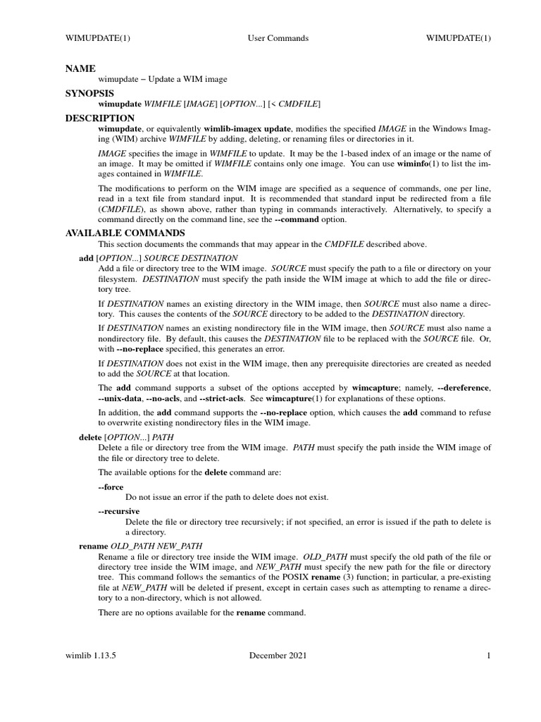 Wim Update | PDF | Computer File | Computer Science