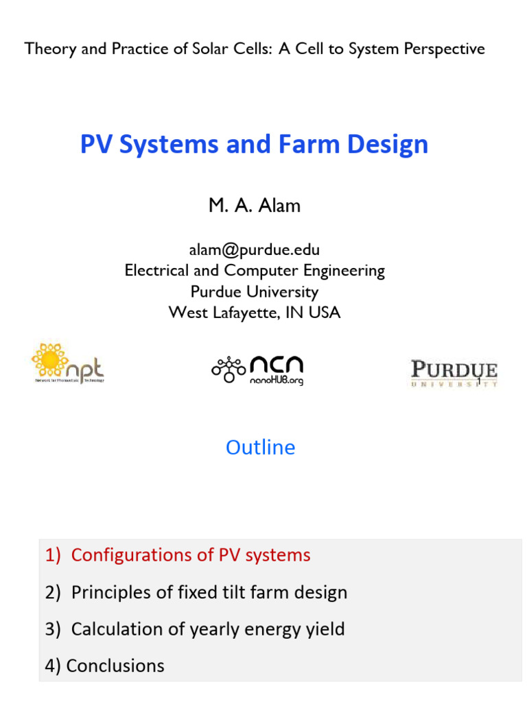 Lecture10 PV System and Farm Design | PDF | Photovoltaics ...