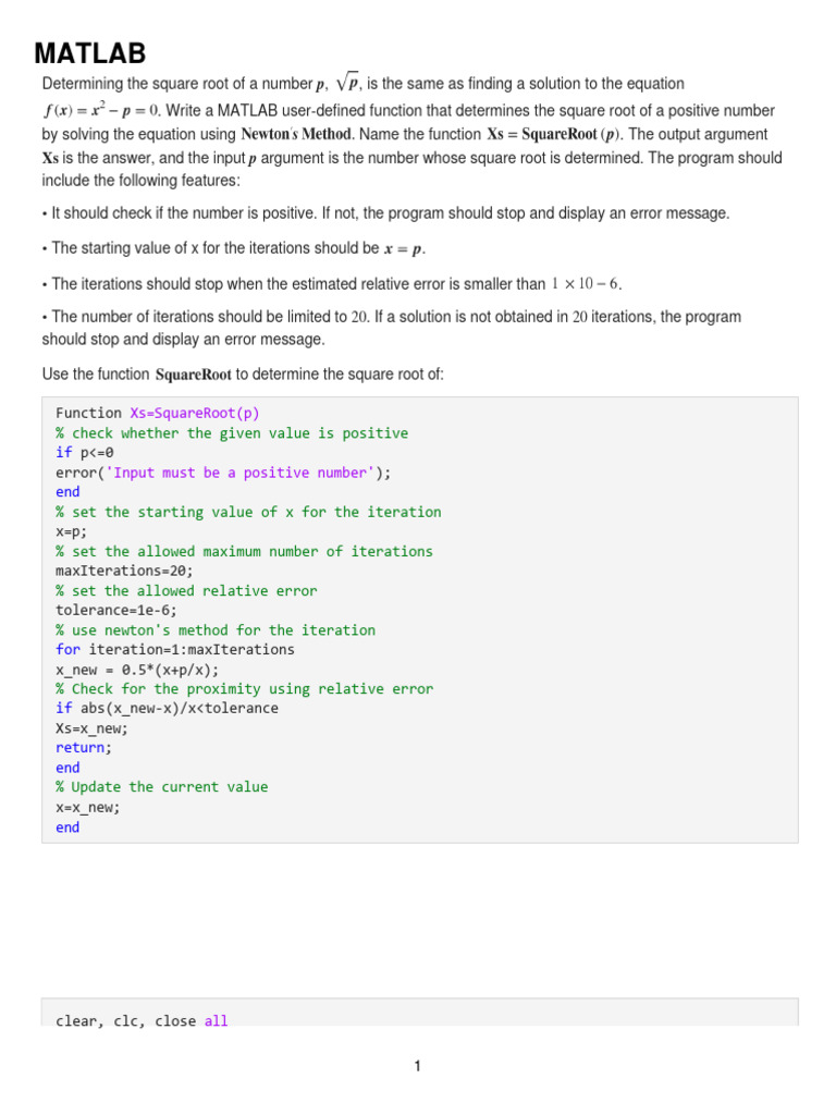 Matlav Code Assignment | PDF | Software Engineering | Mathematical Relations