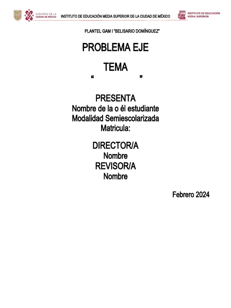 Protocolo Problema Eje - BELISARIO | PDF