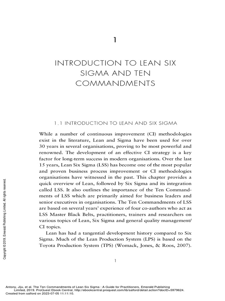 The Ten Commandments of Lean Six Sigma A Guide For... - (1 ...