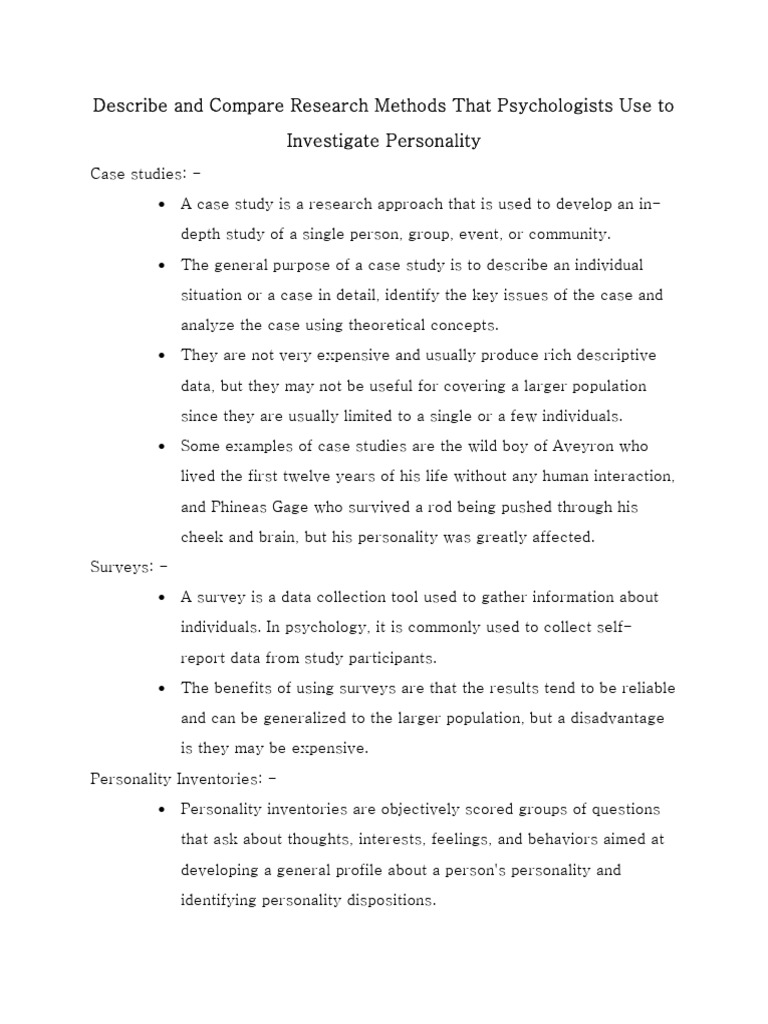 Personality Research Methods | PDF | Survey Methodology | Psychology