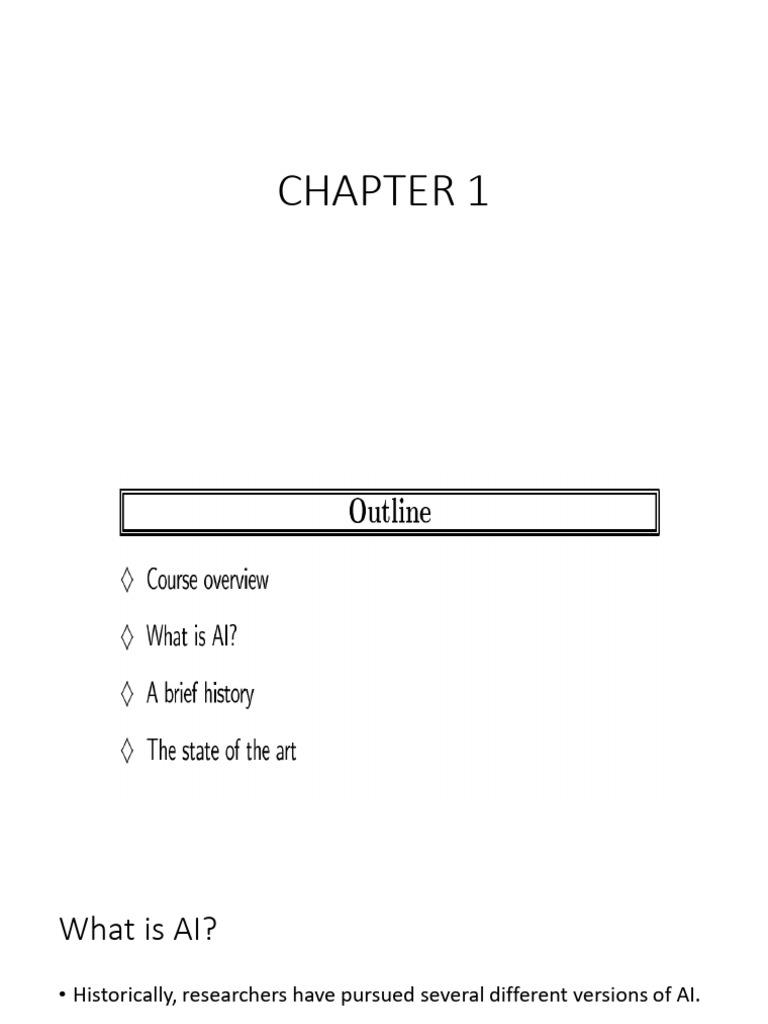 Chapter 1 | PDF | Intelligence (AI) & Semantics | Artificial Intelligence