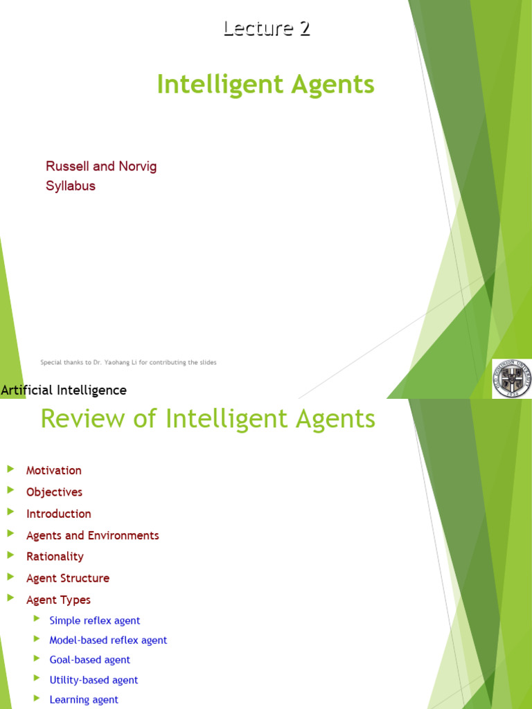 Module 2-Intelligent Agents | PDF | Artificial Intelligence | Intelligence (AI) & Semantics