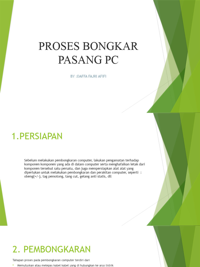 Proses Bongkar Pasang PC | PDF | Bisnis | Komputer