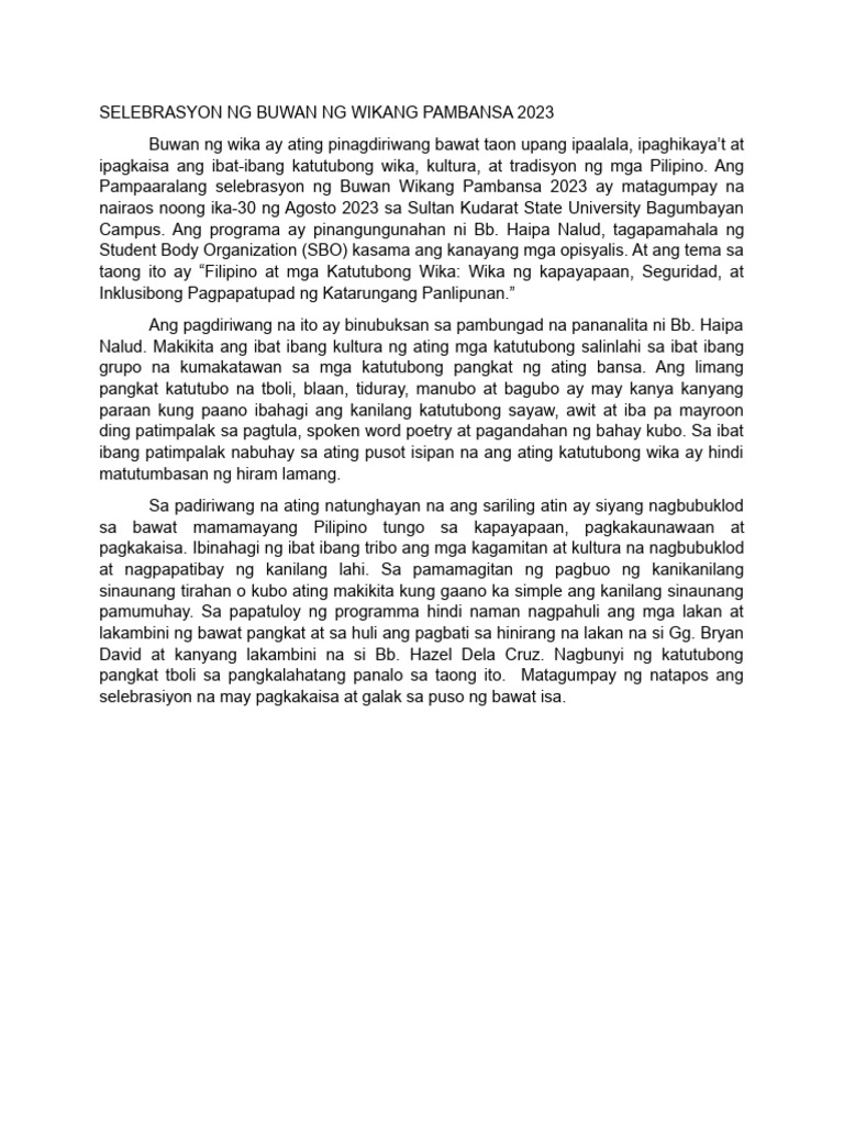 Article Buwan NG Wika | PDF