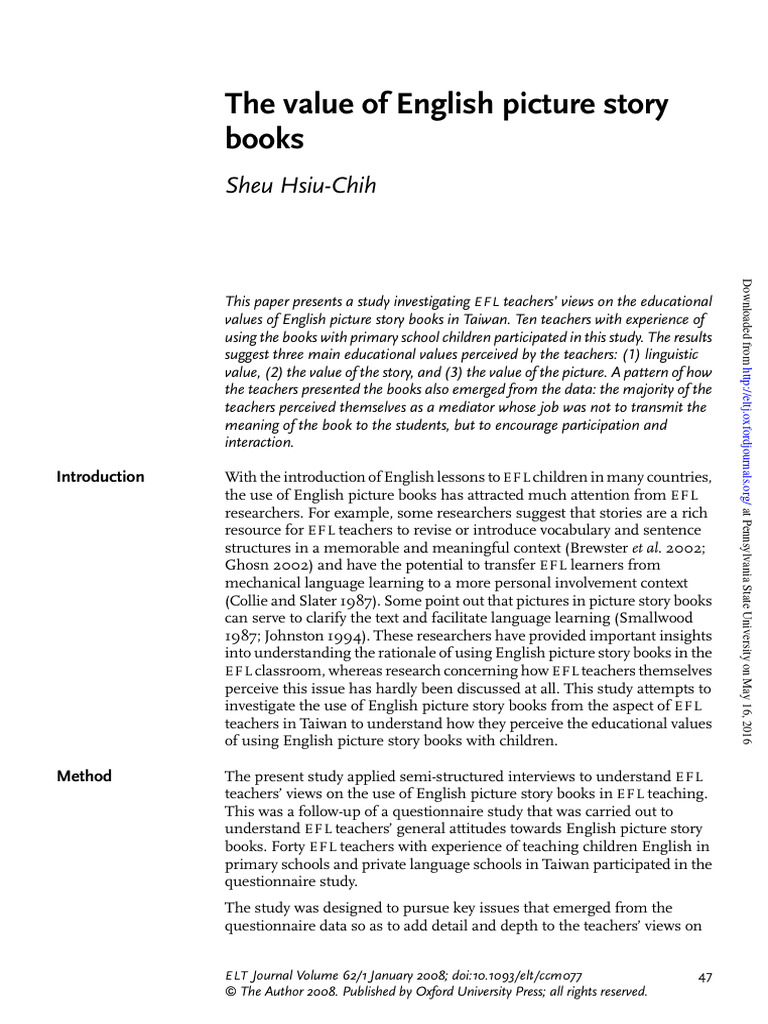 Educational Value of Picture Stories | PDF | Learning | Representation ...