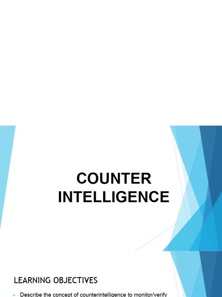 Counter Intelligence | PDF | Counterintelligence | Espionage